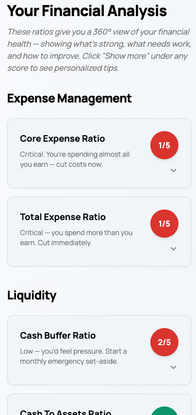 Free Financial Health Check for Indians - 16 Ratios Scored | ManageMe.Money
